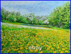 Original Art On Canvas » Original oil painting on canvas Landscape ...